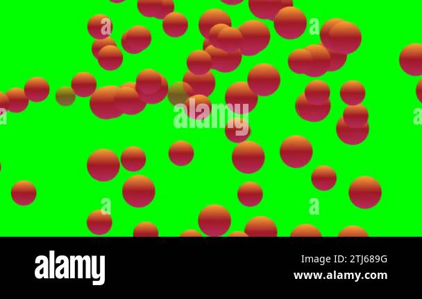 Animation Motion graphics falling down ball rain on green screen Stock ...