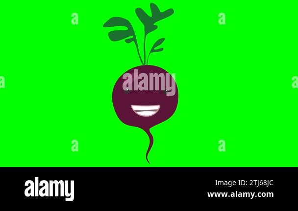 Cartoon talking beet loop with alpha channel. Vegetable animation on ...