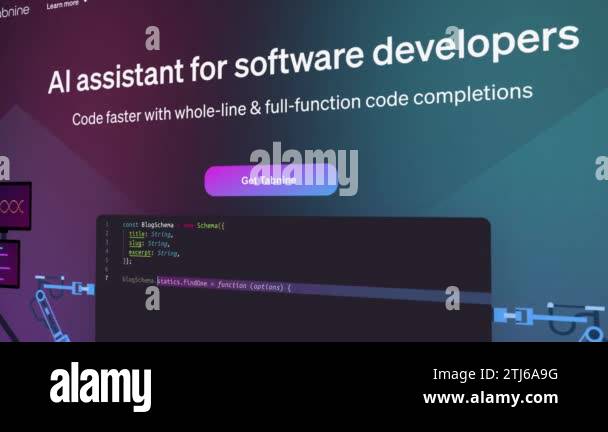 CHISINAU, MOLDOVA - APRIL, 2023: Tabnine -Artificial Intelligence AI site for helping with ...