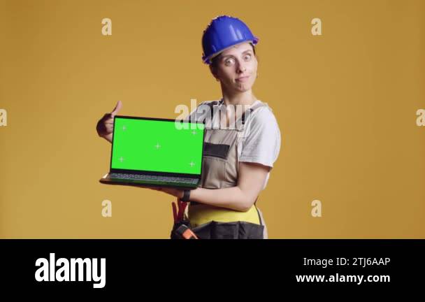 Female construction worker holding Stock Videos & Footage - HD and 4K ...
