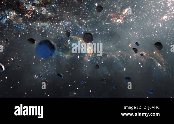 Galaxy Space flight exploration space rock scence through outer space ...