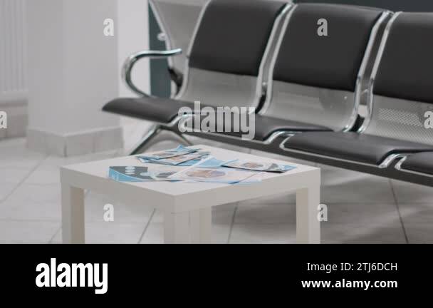 Waiting area seats at private healthcare facility, empty hospital ...