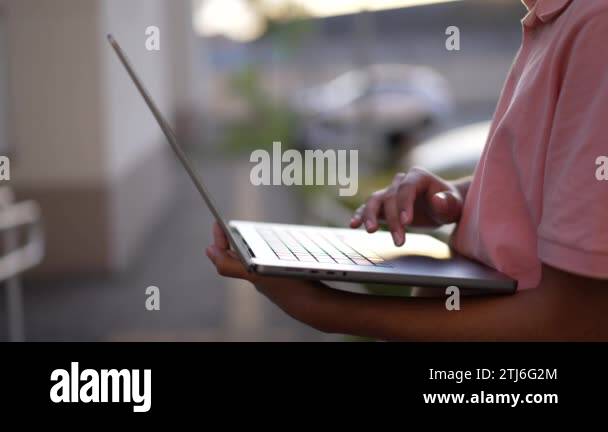 Holding laptop and working man standing Stock Videos & Footage - HD and ...