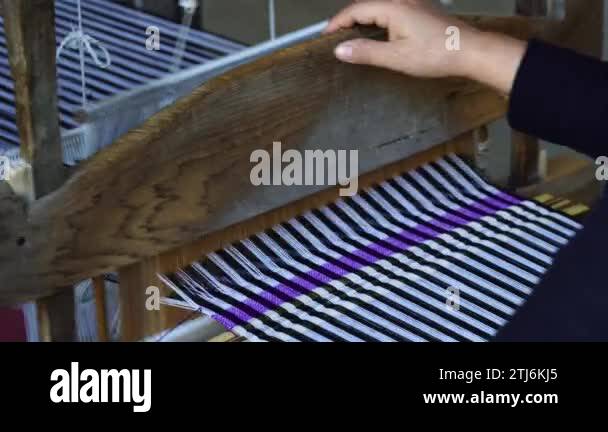 Traditional Vietnamese textile manufacture in craft village where old ...