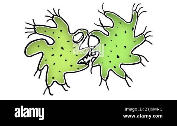 Sketchy style bacterias drawing kissing looped animation Stock Video ...