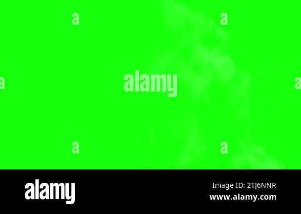 Smoke or vapor explosion on green screen. Realistic clouds rise up on a ...
