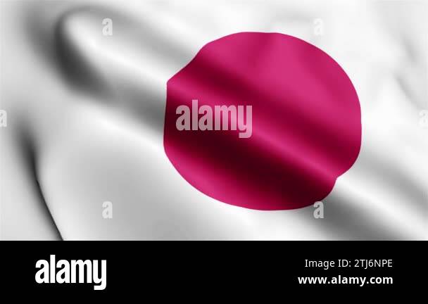 Japan Flag video waving in wind. Japan Flag Wave Loop waving in wind ...