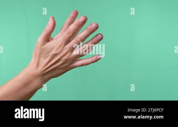 Light Applause with Hands, Fingertips on Empty Green Chroma Key ...