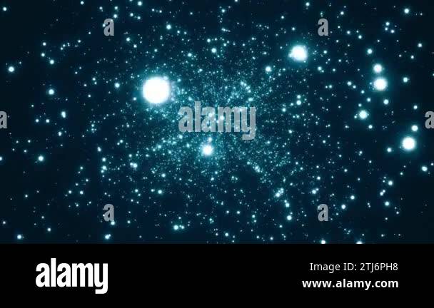 Beautiful loop floating moving glowing flicker stars particles motion ...