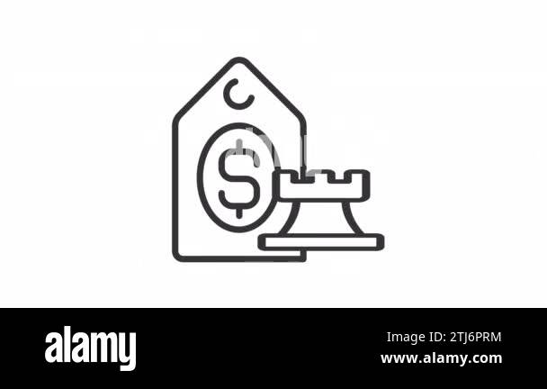 Animated pricing tactic linear icon. Commercial strategy. Cost of ...