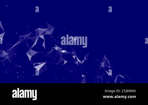3D Abstract Plexus Particles On Blue Screen Network Technology Science ...