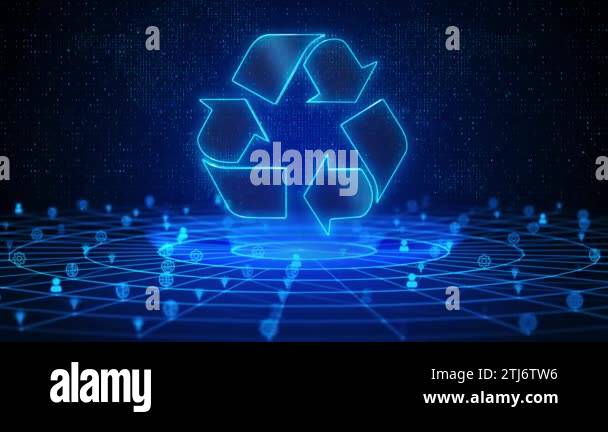 Recycle Text Future Digital Technology Ai Cyber Space deep learning ...