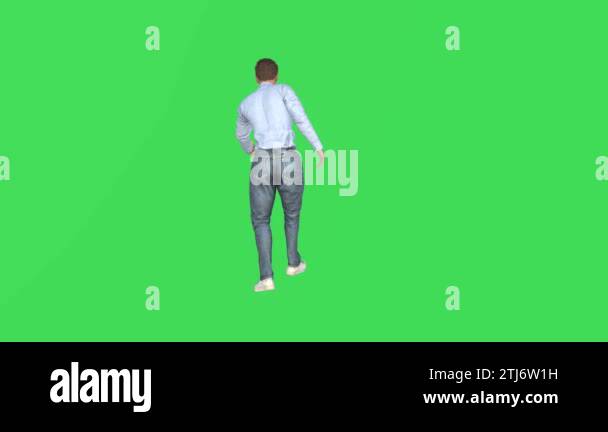 3D young drunk man on green screen walking and drinking in isolated ...