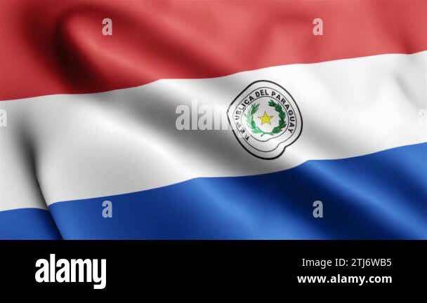 Paraguay Flag video waving in wind. Paraguay Flag Wave Loop waving in ...
