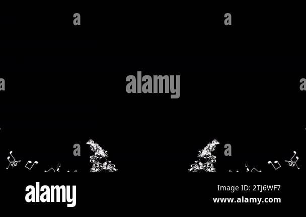 musical notes, fly out and scatter, animation on a transparent ...