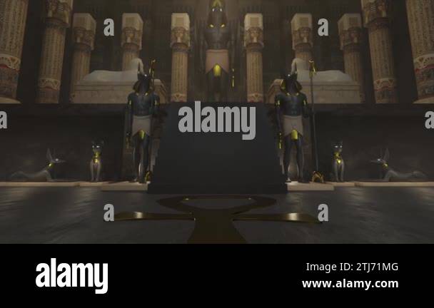 Animated ancient egyptian temple including statues Stock Video Footage ...