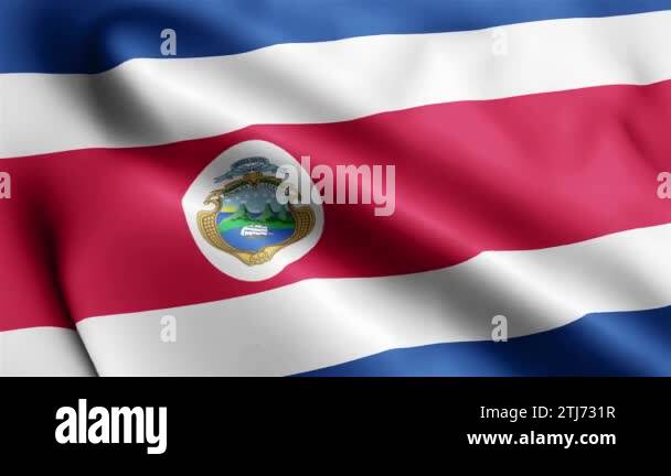 Costa Rica Flag video waving in wind. Costa Rica Flag Wave Loop waving ...