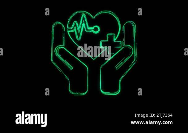 Health Animated Icon appearing with Lines on black . Geometric Health ...