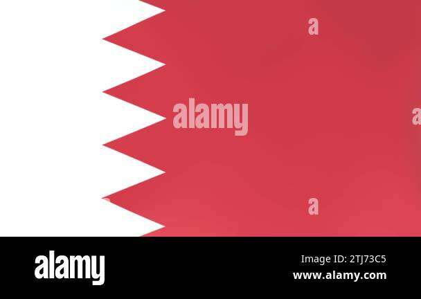 3DCG animation of national flags fluttering in the wind, Bahrain Stock ...