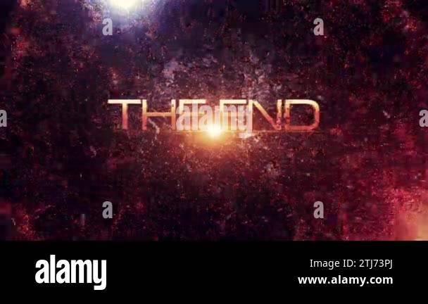 The End gold text motion flare effect grunge futuristic hitech ...