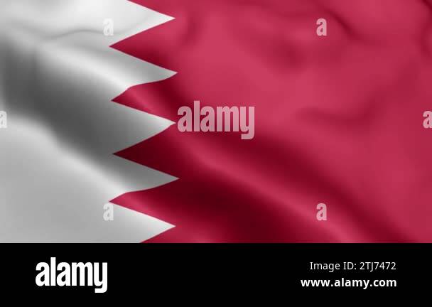 Bahrain Flag video waving in wind. Bahrain Flag Wave Loop waving in ...