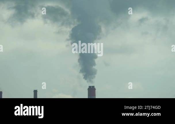 tall chimney industrial waste air pollution flue gas fossil fuel west ...