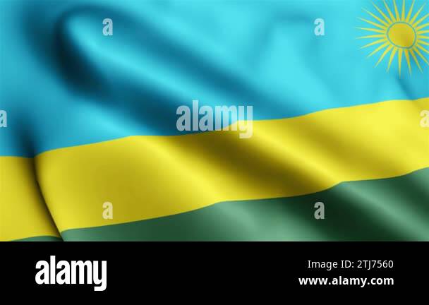 Rwanda Flag video waving in wind. Rwanda Flag Wave Loop waving in wind ...