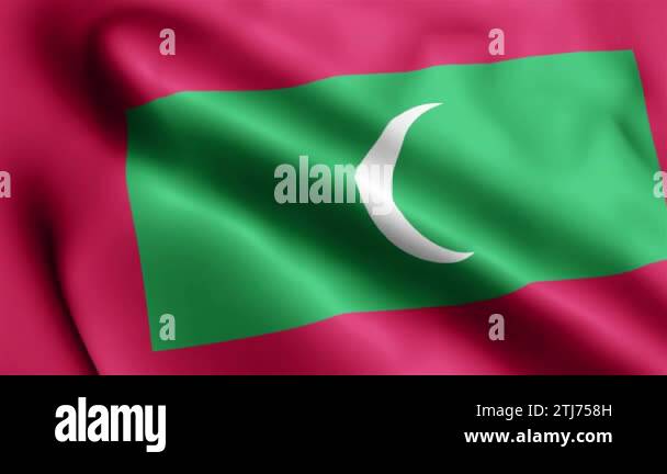 Maldives Flag video waving in wind. Maldives Flag Wave Loop waving in ...
