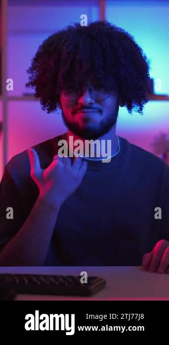 Vertical video. Enough gesture. Refusing man. Meme expression ...