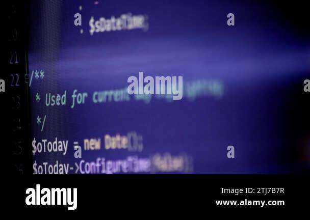 Php Code Review On Screen By Web Developer And Php Developer Shows Computer Screen With Source