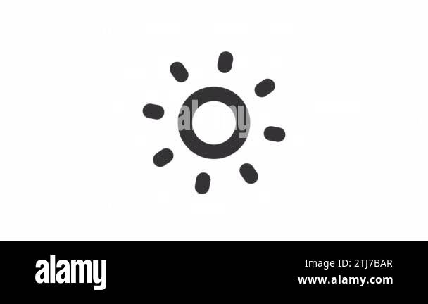 Animated light mode line ui icon. Daytime. Screen brightness. Seamless ...