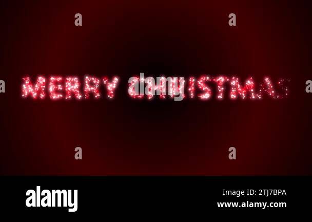 Merry Christmas Red Text Animation With Sparkling Christmas Letters
