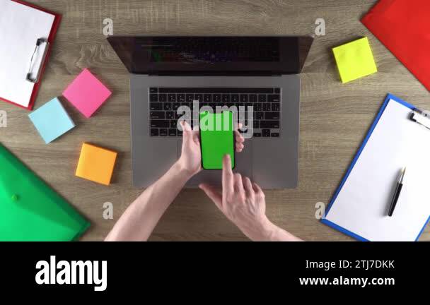 The coder is showing the programming courses green screen mockup ...