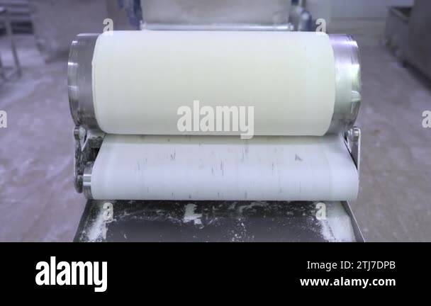 The process of making phyllo dough with an automatic dough machine ...