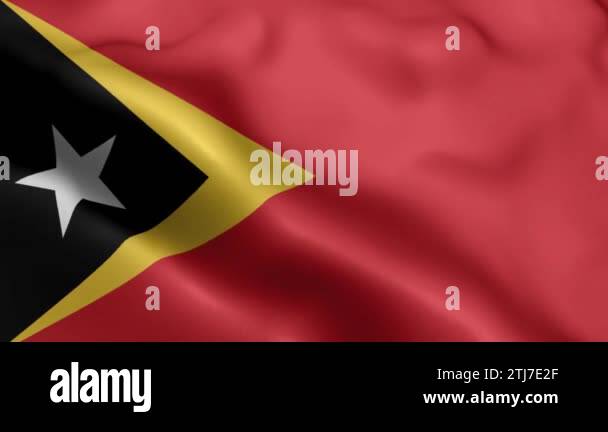 Timor-Leste Flag video waving in wind. Timor-Leste Flag Wave Loop ...