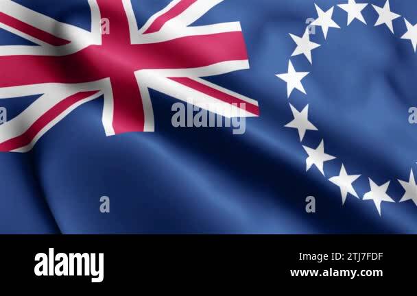 Cook Islands Flag video waving in wind. Cook Islands Flag Wave Loop ...