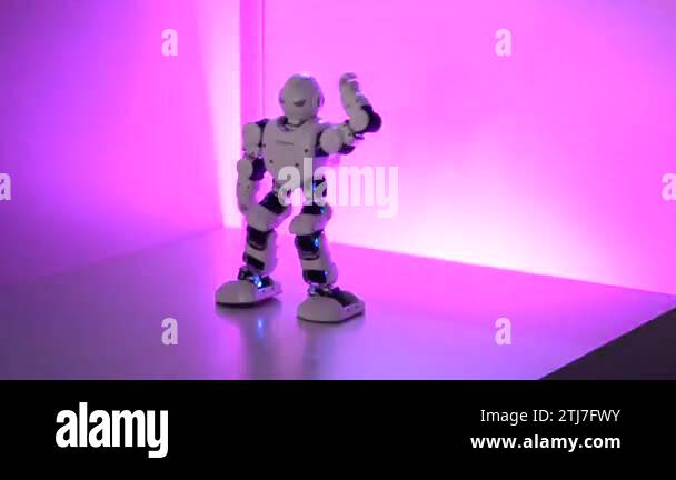 Kiev, Ukraine - August 12, 2017: Small cyborg robots, humanoids with ...