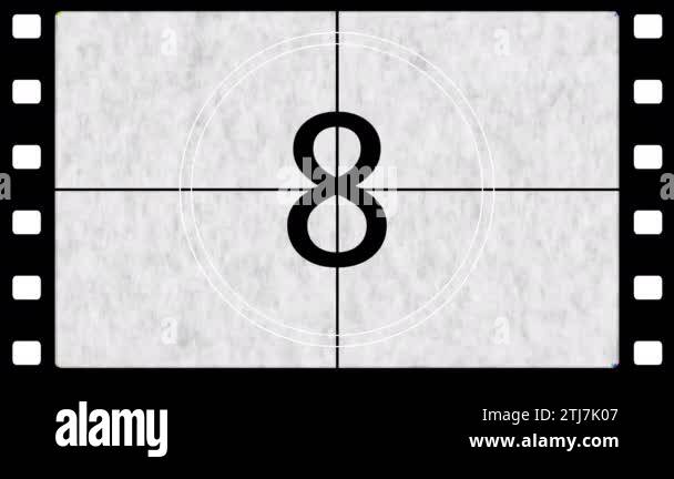 Countdown video overlay template from 10 to 1 second animation on film ...