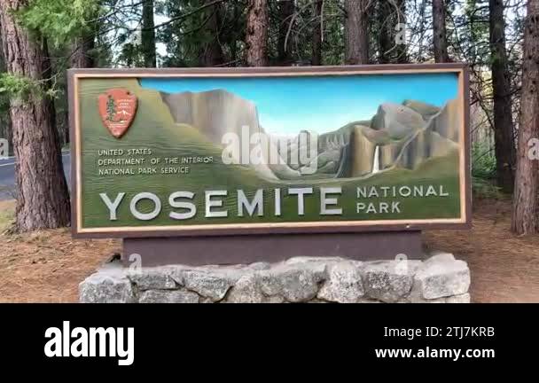 Entrance sign yosemite national park Stock Videos & Footage - HD and 4K ...