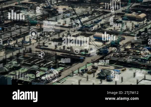 Construction technology concept with alteration graphic over ...