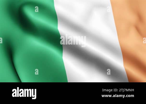 Ireland Flag video waving in wind. Ireland Flag Wave Loop waving in ...