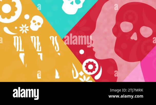 Inscription Day of the Dead in Spanish. Dia de los Muertos holiday ...