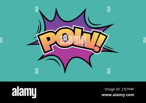Animation of comic 5 options text over multiple comic speech bubbles ...