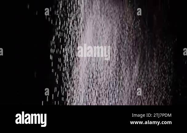 Stream Falling Particles, Sparks, Dust, Debris, Powder on Black ...