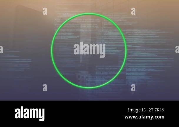 Animation of red blood cells and green circle with programming language ...