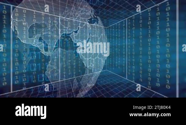 Animation Of Ai Data Processing Over Globe Of Connections With Ai Icons Global Artificial