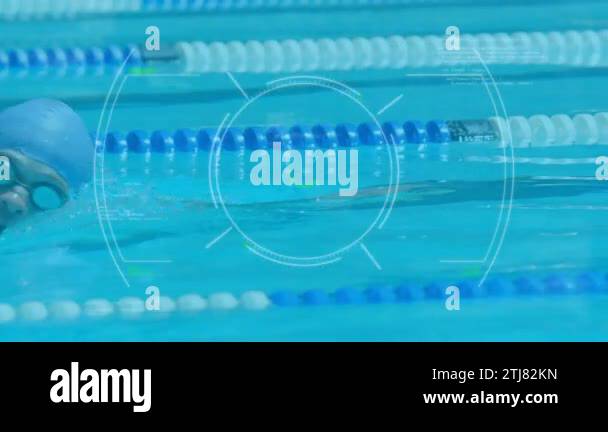 Animation of scope scanning and data processing over caucasian male ...