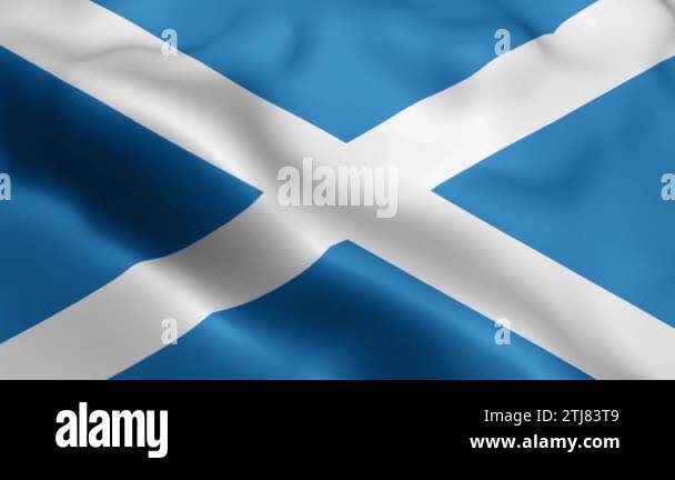 Scotland Flag video waving in wind. Scotland Flag Wave Loop waving in ...