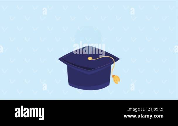 graduation hat accessory education animation 4k video animated Stock ...