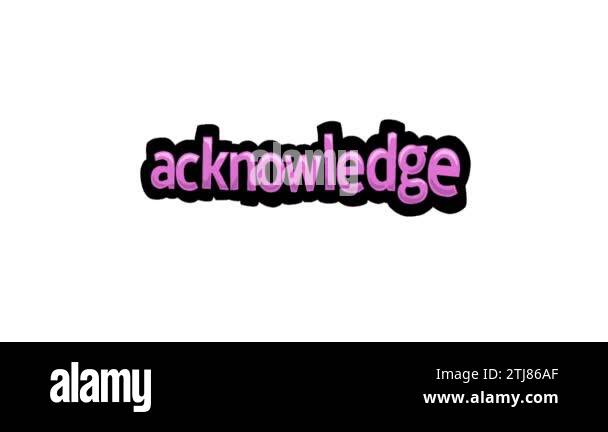 White screen animation video written ACKNOWLEDGE Stock Video Footage ...